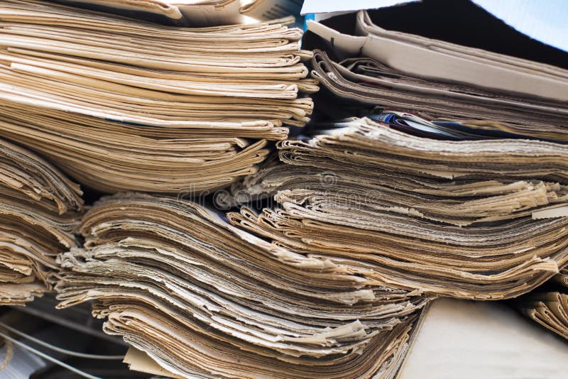 Stacks of Old Newspapers in a Library Stock Image - Image of romania ...