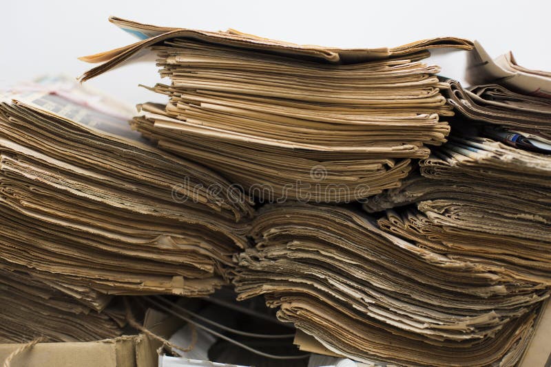 Stacks of Old Newspapers in a Library Stock Photo - Image of studio ...