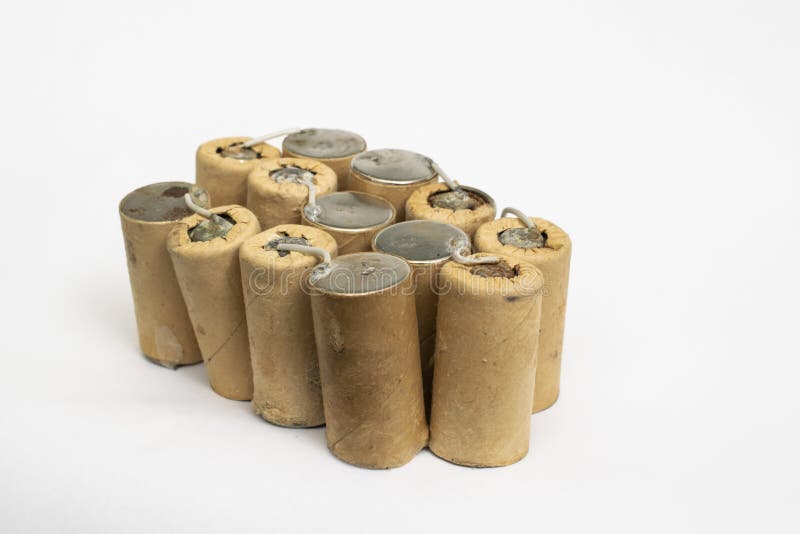 Old Nickel Cadmium Batteries Isolated on White Background Stock Image ...