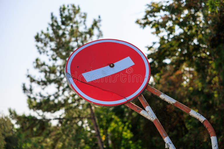 Old No Entry Sign. Background with Selective Focus and Copy Space Stock ...