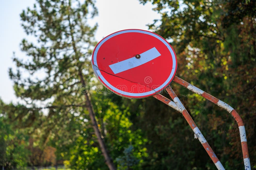 Old No Entry Sign. Background with Selective Focus and Copy Space Stock ...