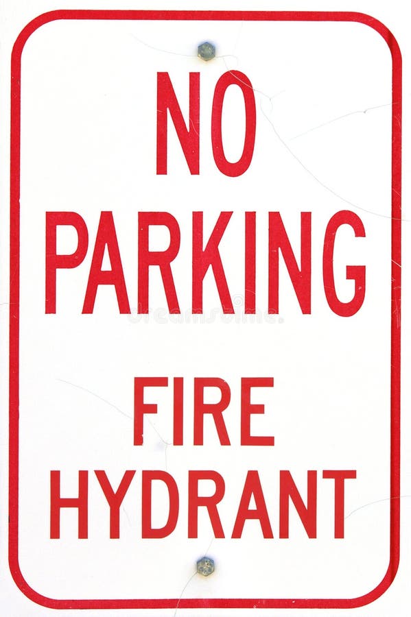 Old No Parking Fire Hydrant Sign Stock Photo - Image of fire, hydrant ...