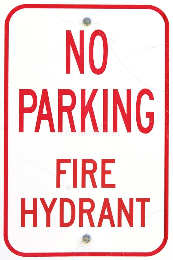 Old No Parking Fire Hydrant Sign Stock Photo - Image of fire, hydrant ...