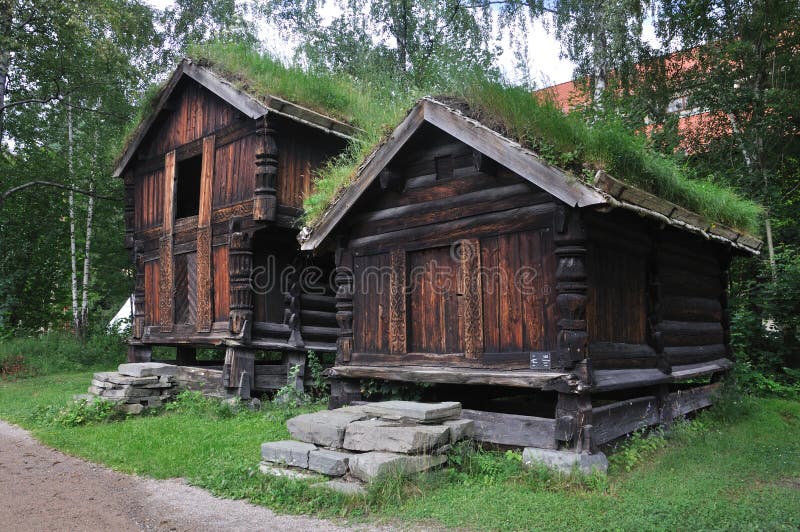 Old Norwegian Farm House, Oslo, Norway Stock Photo - Image of ...