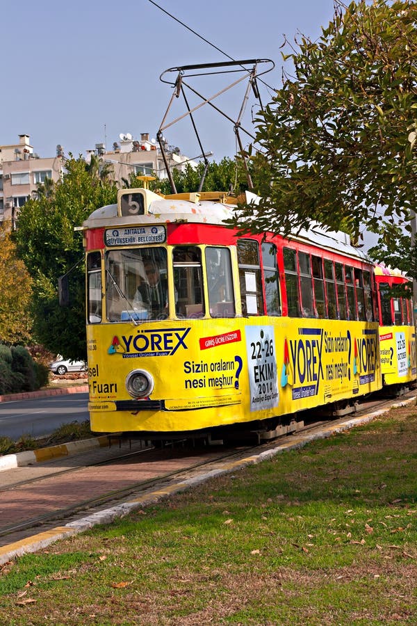 Old Nostalgic Public Transport Tram in Antalya Turkey Editorial Stock ...