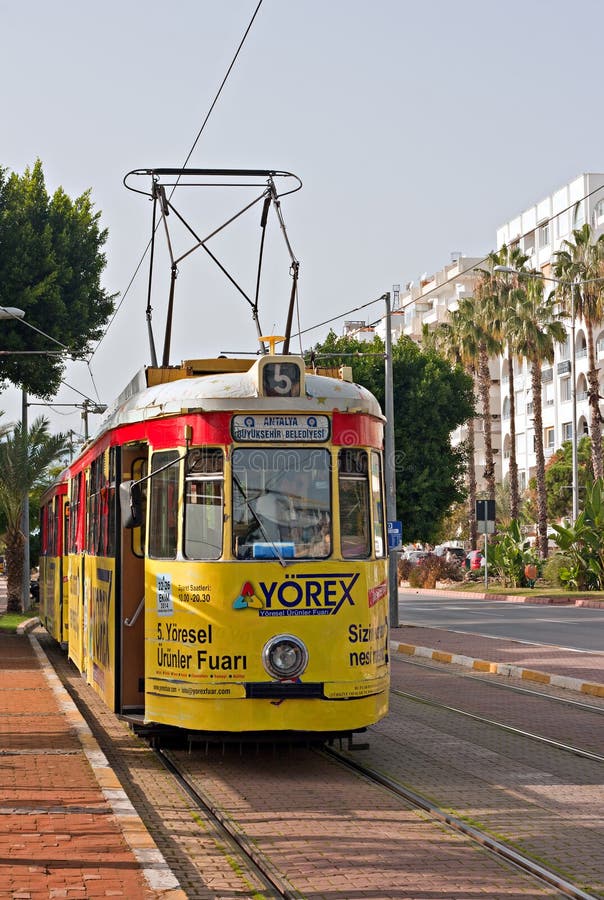 Old Nostalgic Public Transport Tram in Antalya Turkey Editorial Photo ...