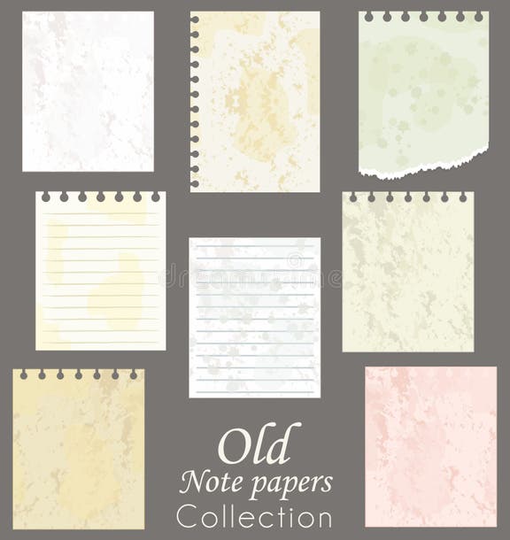Old note papers. stock vector. Illustration of page, collection - 24794383