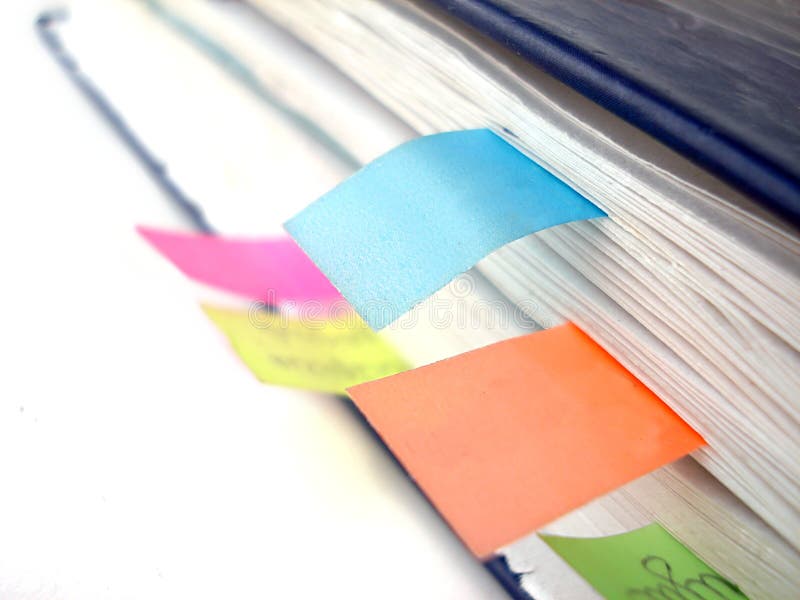 Old Notebook with Bookmarks Stock Image - Image of writing, colorful ...