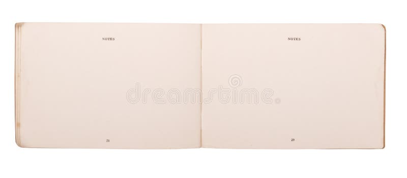 Vintage Paper Notebook Blank Pages Isolated Stock Image - Image of page ...