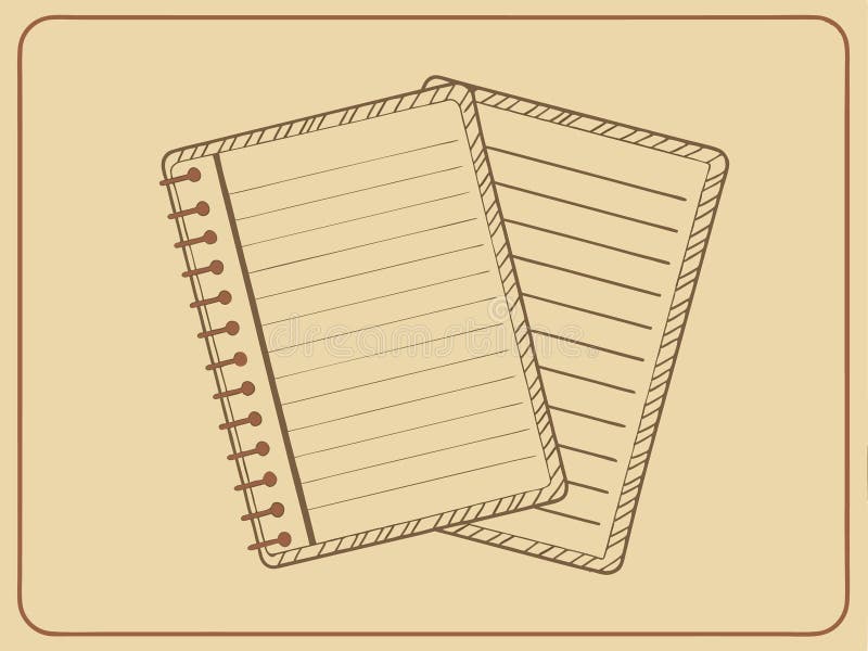 Old Notebook Image. Flat Retro Style Stock Vector - Illustration of ...