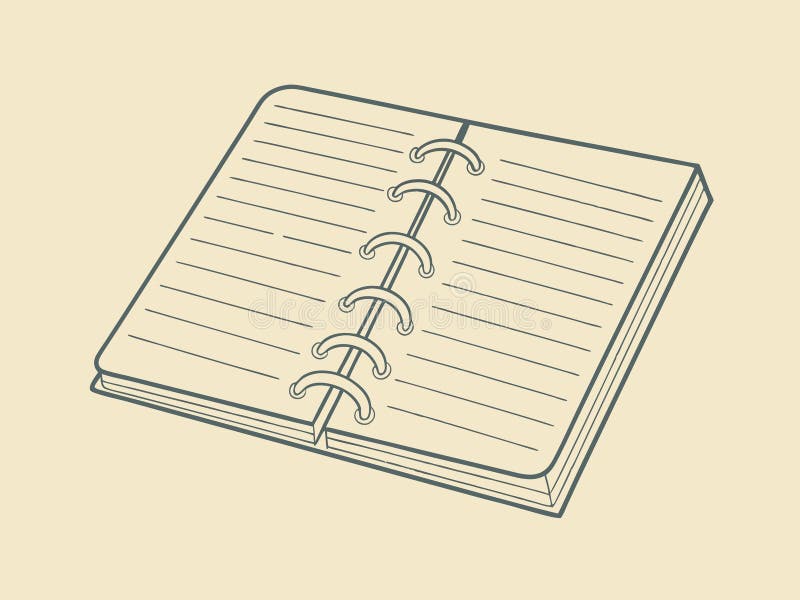 Old Notebook Image. Flat Retro Style Stock Vector - Illustration of ...