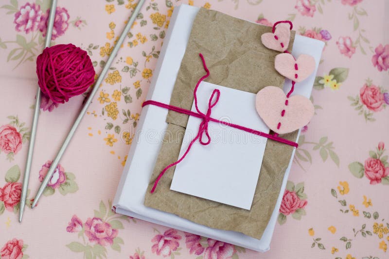 Old Notebook for Love Notes, Yarn Balls and Needles Stock Photo - Image ...