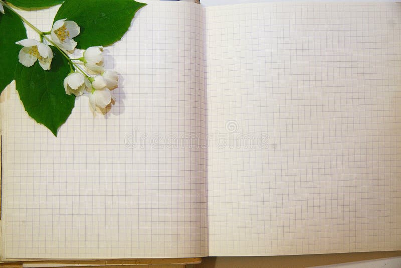 Old Notebook stock photo. Image of grunge, memo, flowers - 56216054