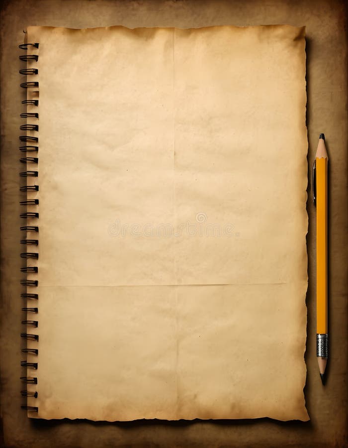 An Old Notebook with a Pencil on Top of it Stock Image - Image of ...