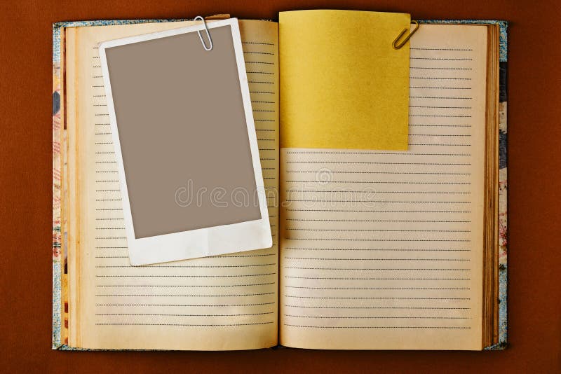 Old Notebook with Stained Pages Design Stock Image - Image of aged ...
