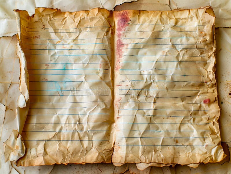 An Old Notebook with a Torn Cover Stock Image - Image of strip ...