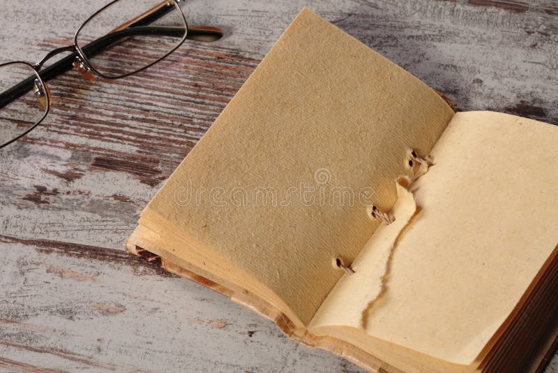 Old notepad and glasses stock photo. Image of book, retro - 38195486