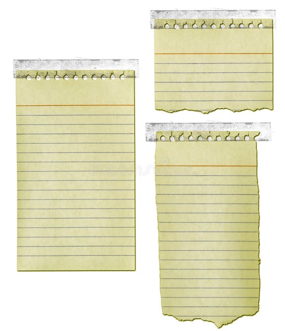 Old Notepad Paper with Tape Stock Illustration - Illustration of ragged ...