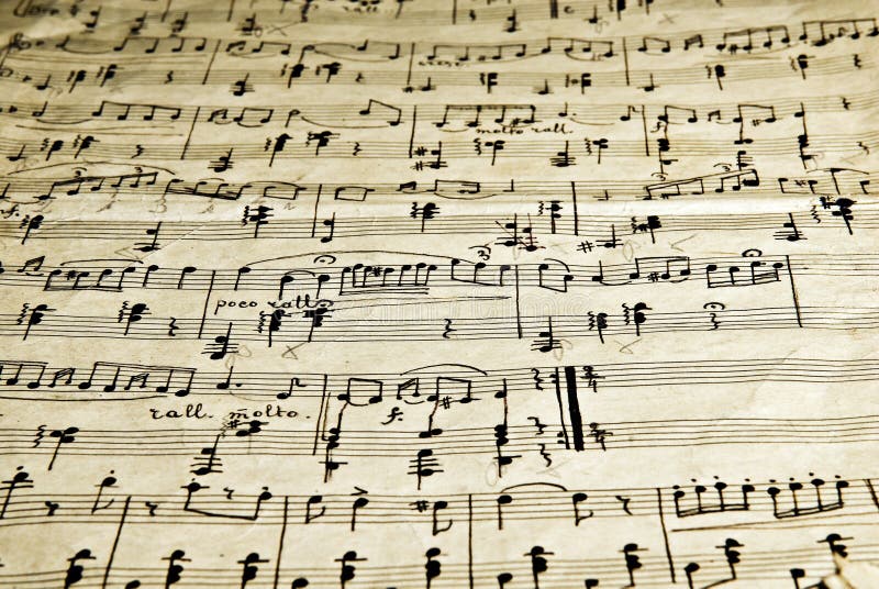 Musical Notes in Old Music Book Stock Image - Image of music, closeup ...