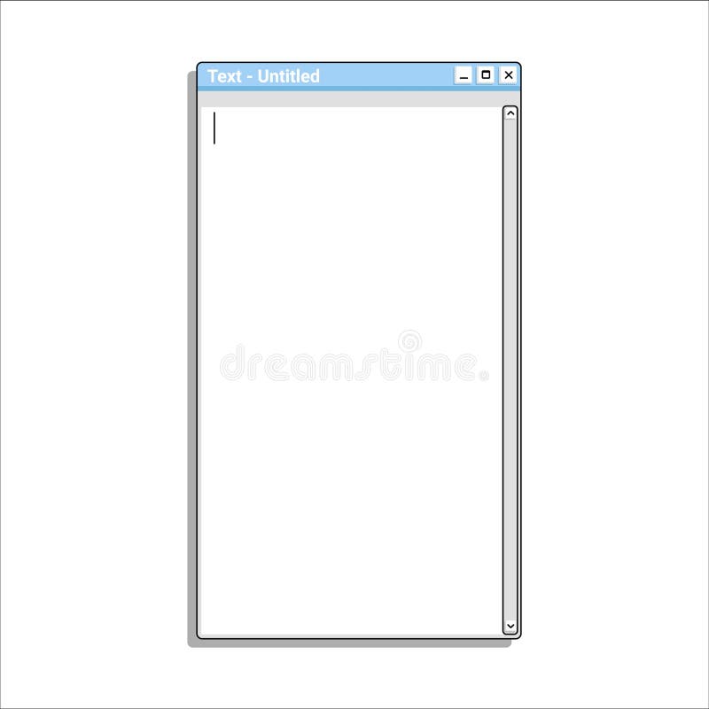 Old Notes Application for Computer in Blue Color. Stock Vector ...