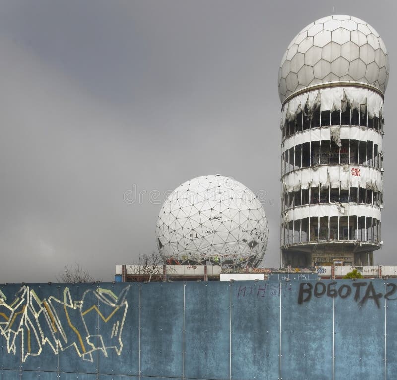 In an Old NSA Listening Station Stock Photo - Image of clouds, crane ...