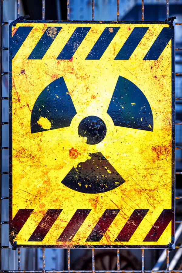 Old nuclear warning sign stock image. Image of risk, scratched - 50392087