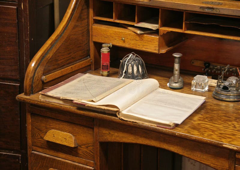 Old oak desk stock photo. Image of history, open, vintage - 4413352