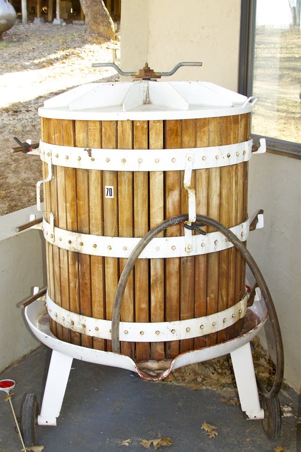 Old Oak Wine Grape Press stock image. Image of taste - 38440357