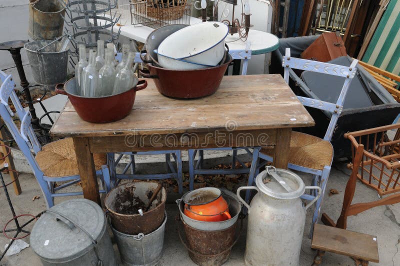 Old Objects on a Flea Market Stock Photo - Image of antiquities ...