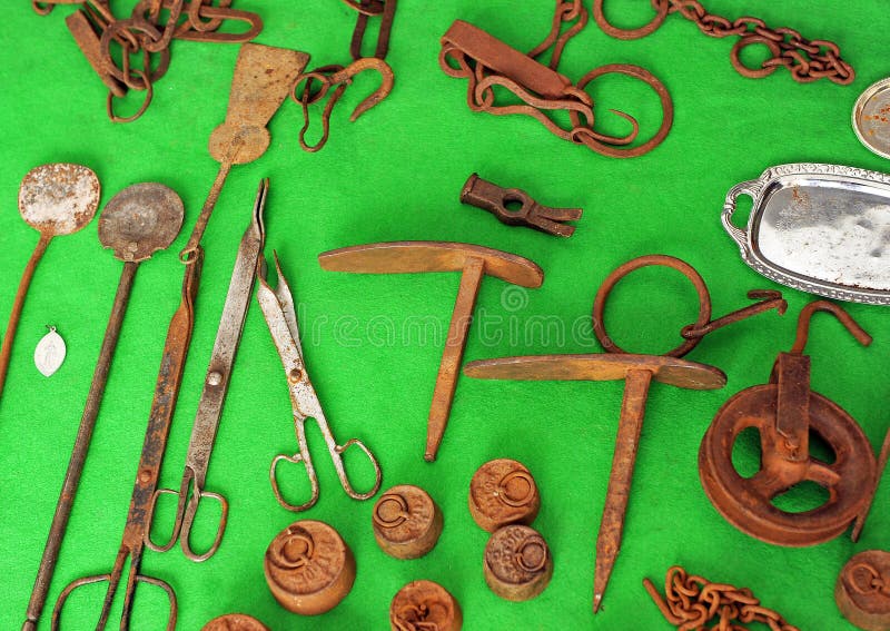 Old Objects and Rusty Tools Stock Image - Image of equipment, picks ...