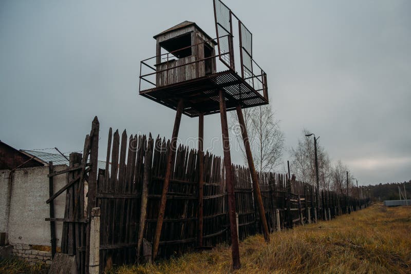 Old Observation Tower in Abandoned Soviet Russian Prison Complex Stock ...