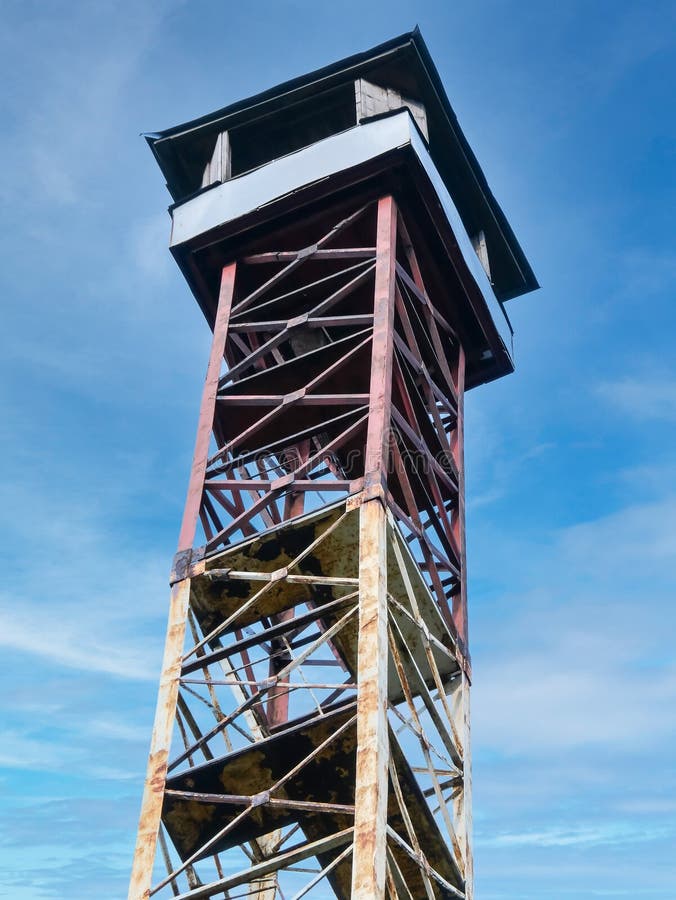 Abandoned Observation Tower on a Sunny Spring Day Stock Image - Image ...