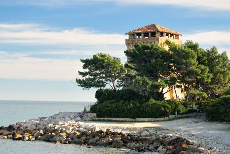 Old Observation Tower on the Cliff Stock Photo - Image of natural ...