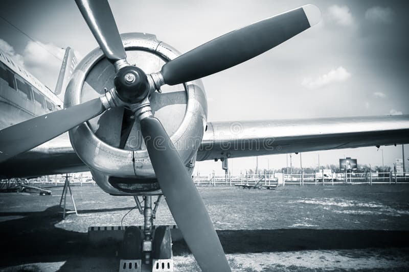 An Old Obsolete Aircraft Propeller Stock Image - Image of bottom ...
