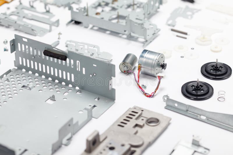 Old Obsolete Electronics Disassembled Stock Image - Image of industrial ...