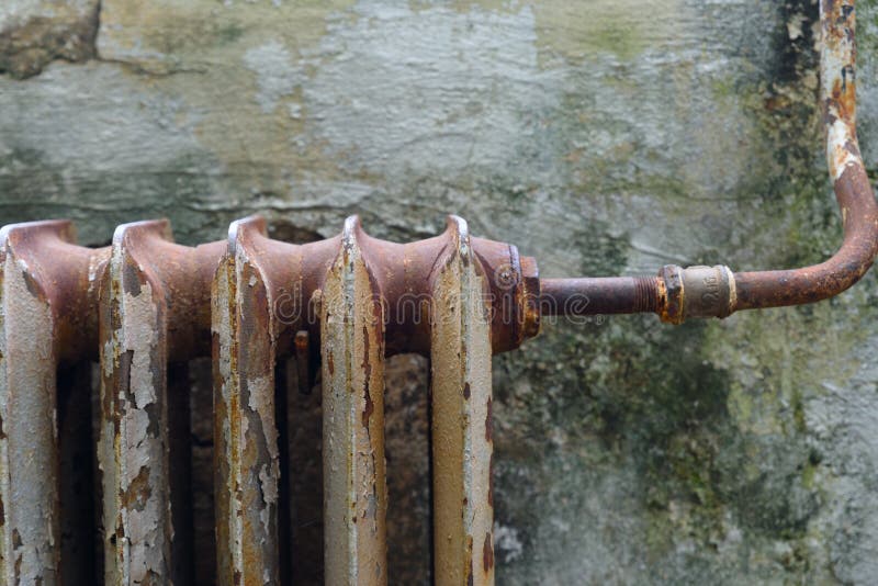 Old Obsolete Rusty Radiator. the Problem of Winter House Heating Stock ...