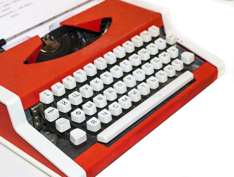 Old, Obsolete, Vintage, Russian Typewriter Stock Image - Image of ...