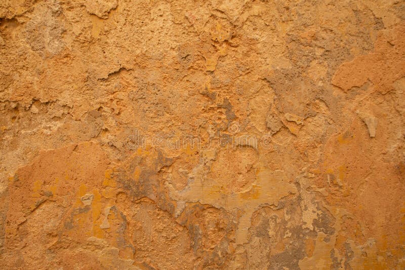 Old Ochre Yellow Stone Wall Abstract Background Photo. Stock Image ...