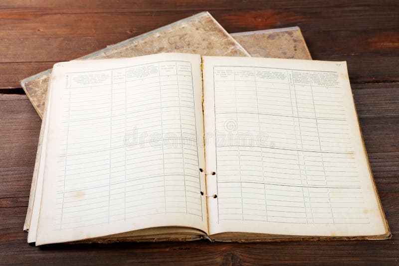 Old Office Notebook on Table Stock Photo - Image of business, education ...