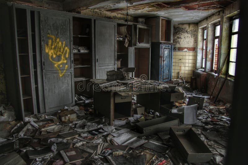 Dilapidated Building Interior Editorial Image - Image of damaged, messy ...