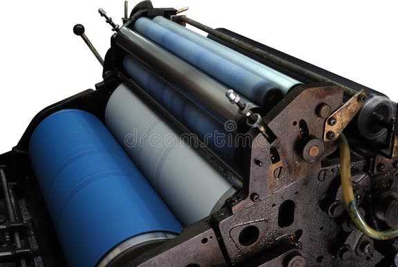 OLD OFFSET PRINTING MACHINE Stock Image - Image of roller, print: 14481249