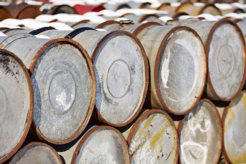 Old oil barrels stock photo. Image of fear, metal, gallon - 29195926