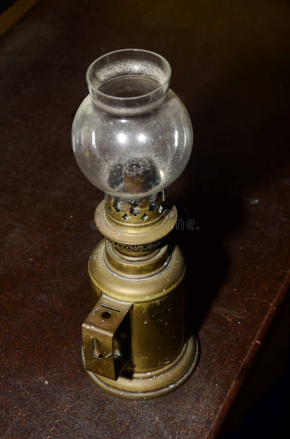 Old Oil Lamp Covered with Dust Stock Photo - Image of wood, sphre ...