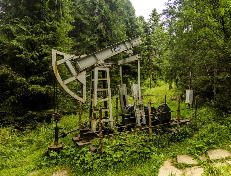 Old oil pump stock photo. Image of power, machine, mineral - 165763446