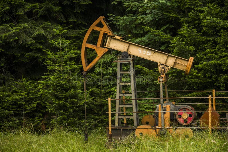 Old oil pump stock photo. Image of gasoline, fuel, petroleum - 165763456