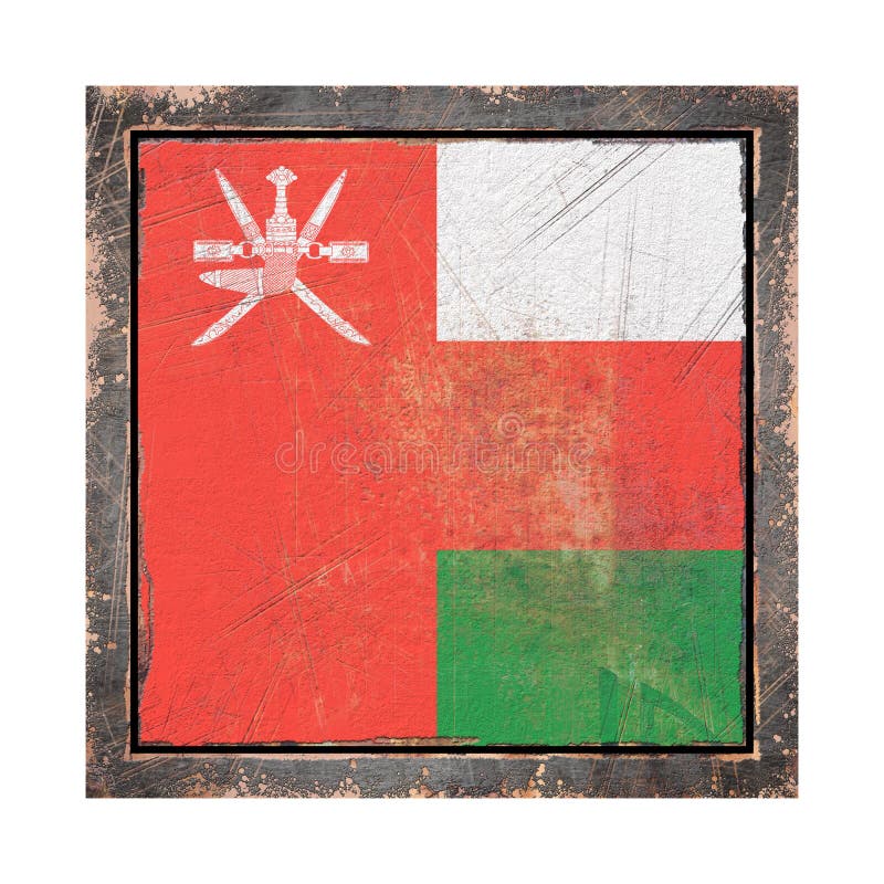Old Oman flag stock illustration. Illustration of frame - 109450023