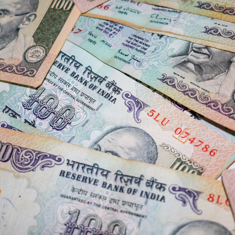 Old One Hundred Rupee Notes Combined on the Table, India Money on the ...