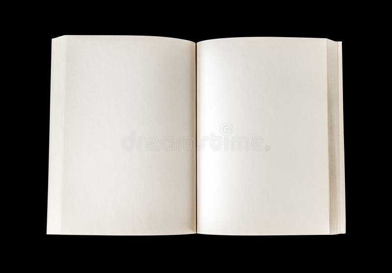 Old Open Blank Book Isolated on Black Stock Photo - Image of open ...