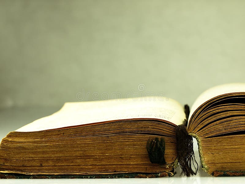 Old, Open Book with a Damaged Cover. Stock Photo - Image of dictionary ...