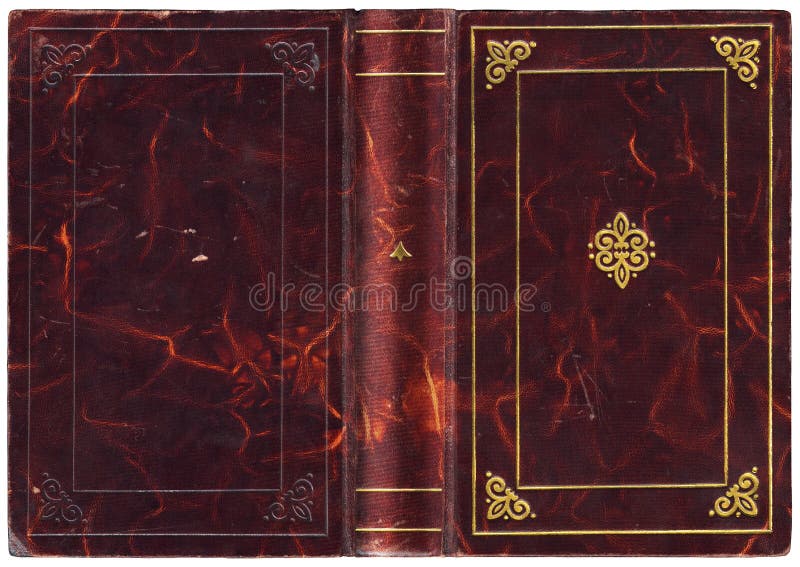 Old Open Book with Leather Cover Stock Image - Image of abstract ...